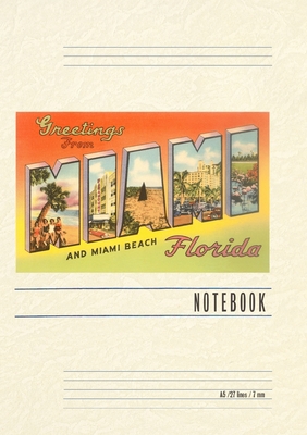 Vintage Lined Notebook Greetings from Miami, Florida (Paperback ...