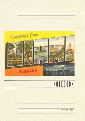Vintage Lined Notebook Greetings from Miami, Florida (Paperback ...