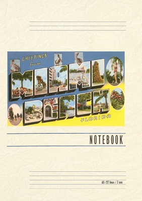 Vintage Lined Notebook Greetings from Miami Beach, Florida (Paperback ...