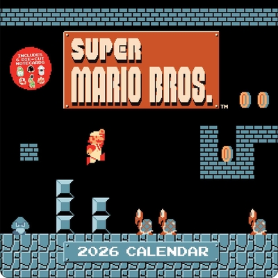 Super Mario Bros. 8-Bit Retro 2026 Wall Calendar + 6 Bonus Die-cut ...