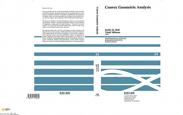 Convex Geometric Analysis (Mathematical Sciences Research Institute ...