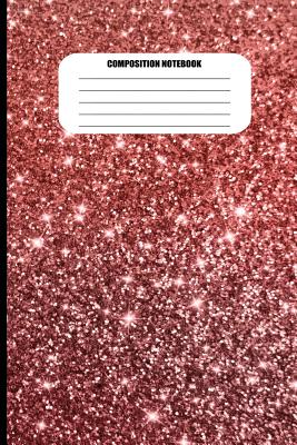 Composition Notebook: Red Sparkly Abstract Design (100 Pages, College 
