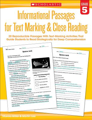 Informational Passages for Text Marking & Close Reading: Grade 5: 20 ...