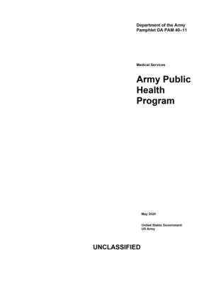Department of the Army Pamphlet DA PAM 40-11 Medical Services Army ...