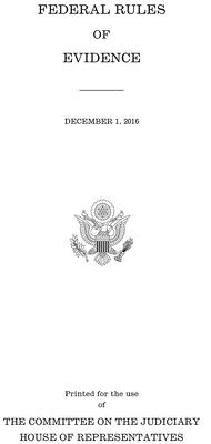 Federal Rules of Evidence, December 1 2016 (Paperback) | DIESEL, A ...