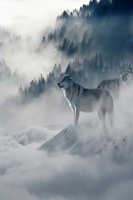 Fog Animals Wolf HD Wallpaper: Animals, Art, Emotion, Fantasy, Fog,